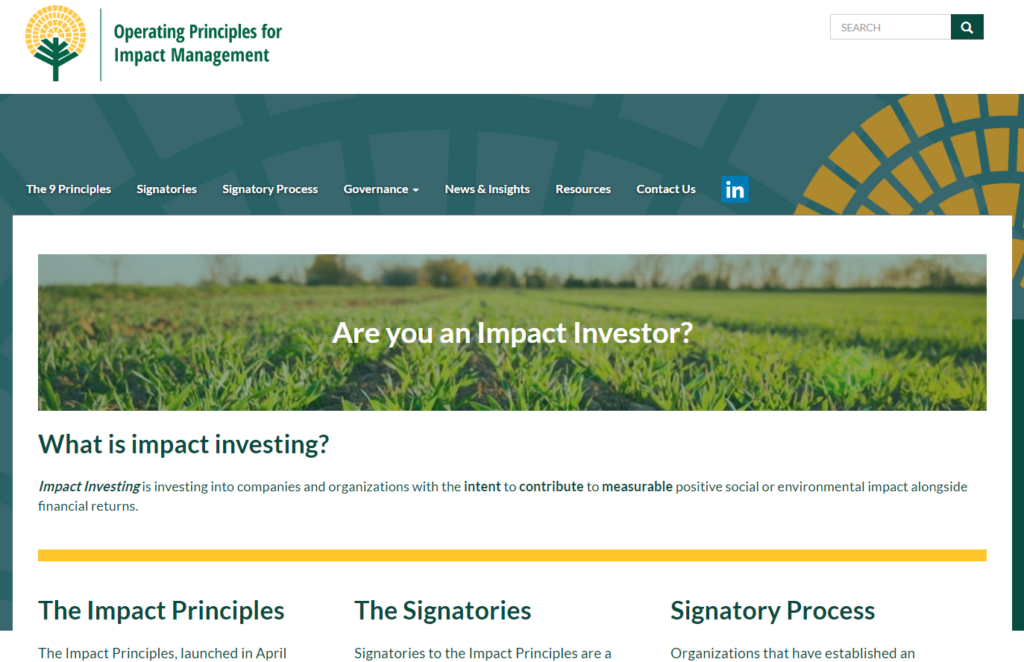 Symbiotics impact management process is aligned with the Operating ...